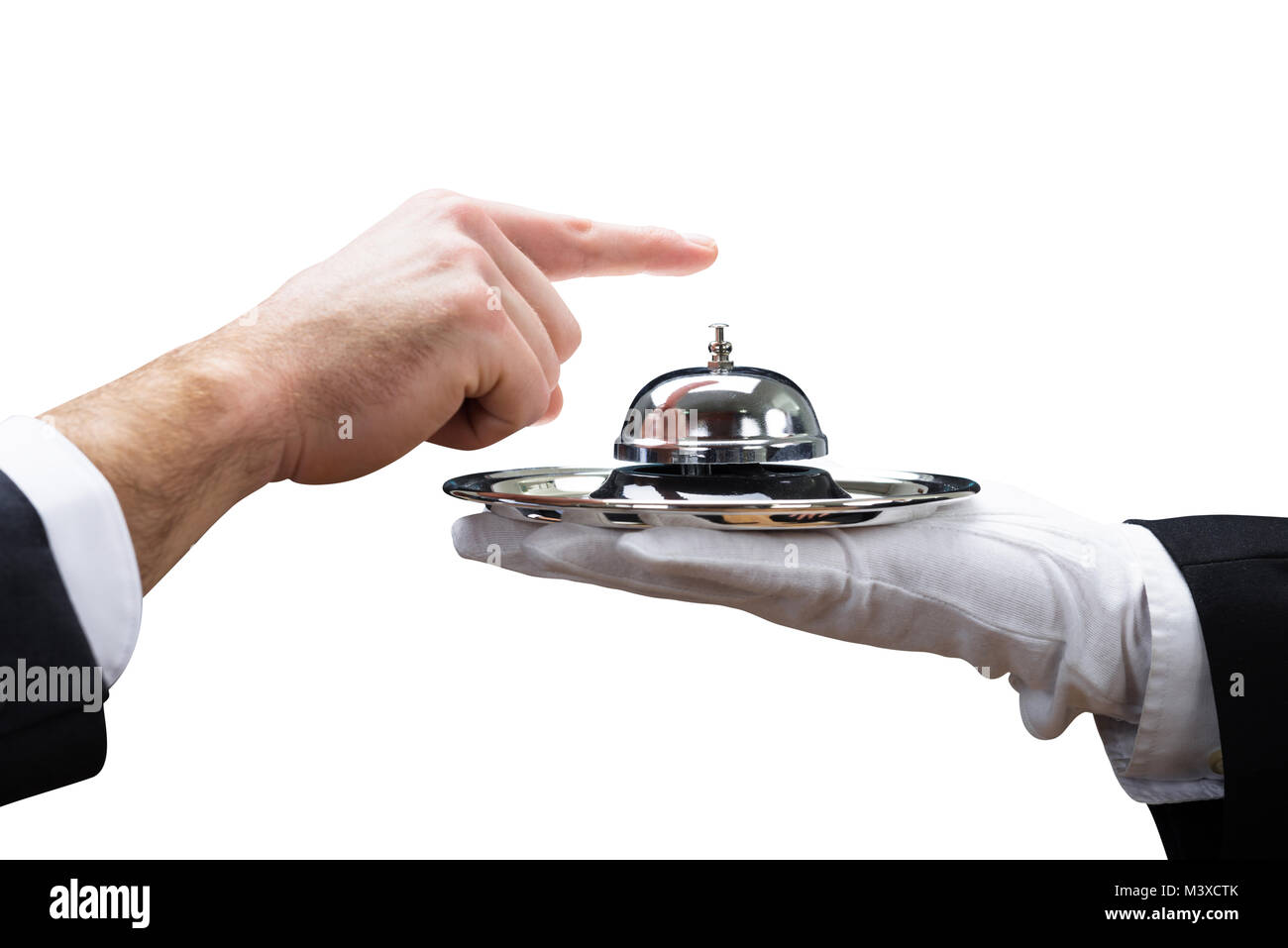 Cloche de service humaine sur fond blanc Banque de photographies et d ...