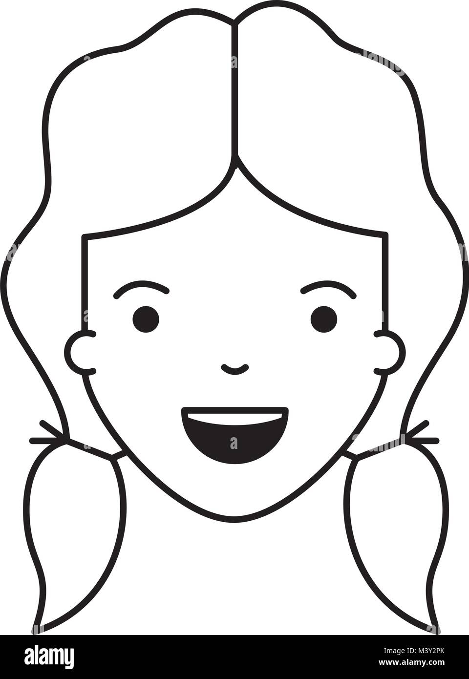 Caractère tête petite fille Image Vectorielle Stock - Alamy