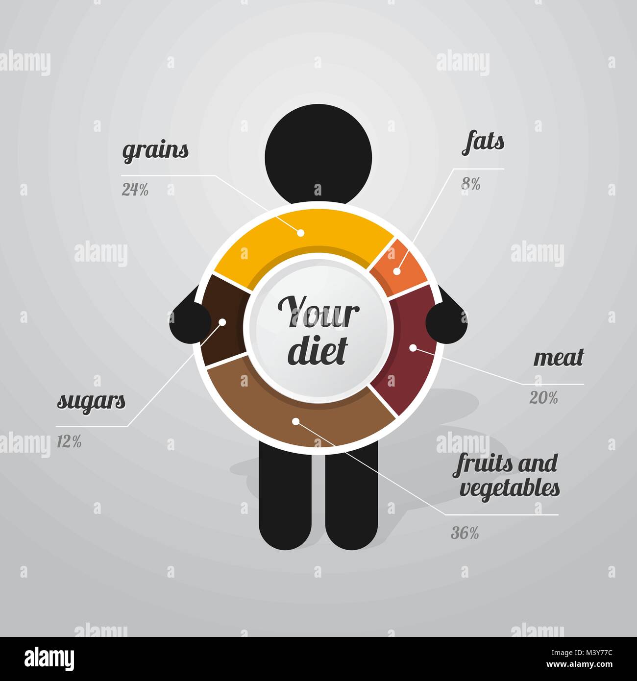 Homme mangeant sainement Banque d'images vectorielles - Alamy