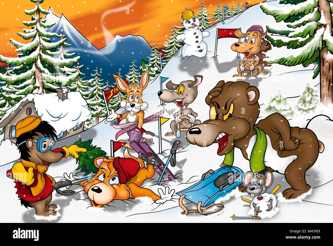 Hiver Dessin Animaux Banque d'image et photos - Alamy