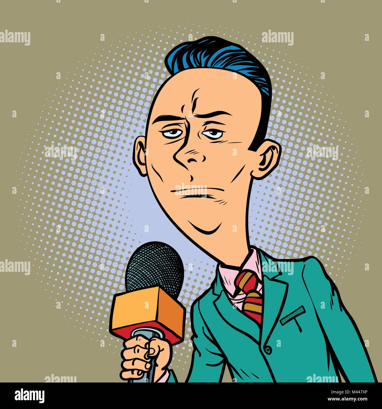 Journaliste journaliste correspondant neutre calme mâle. la télévision ...