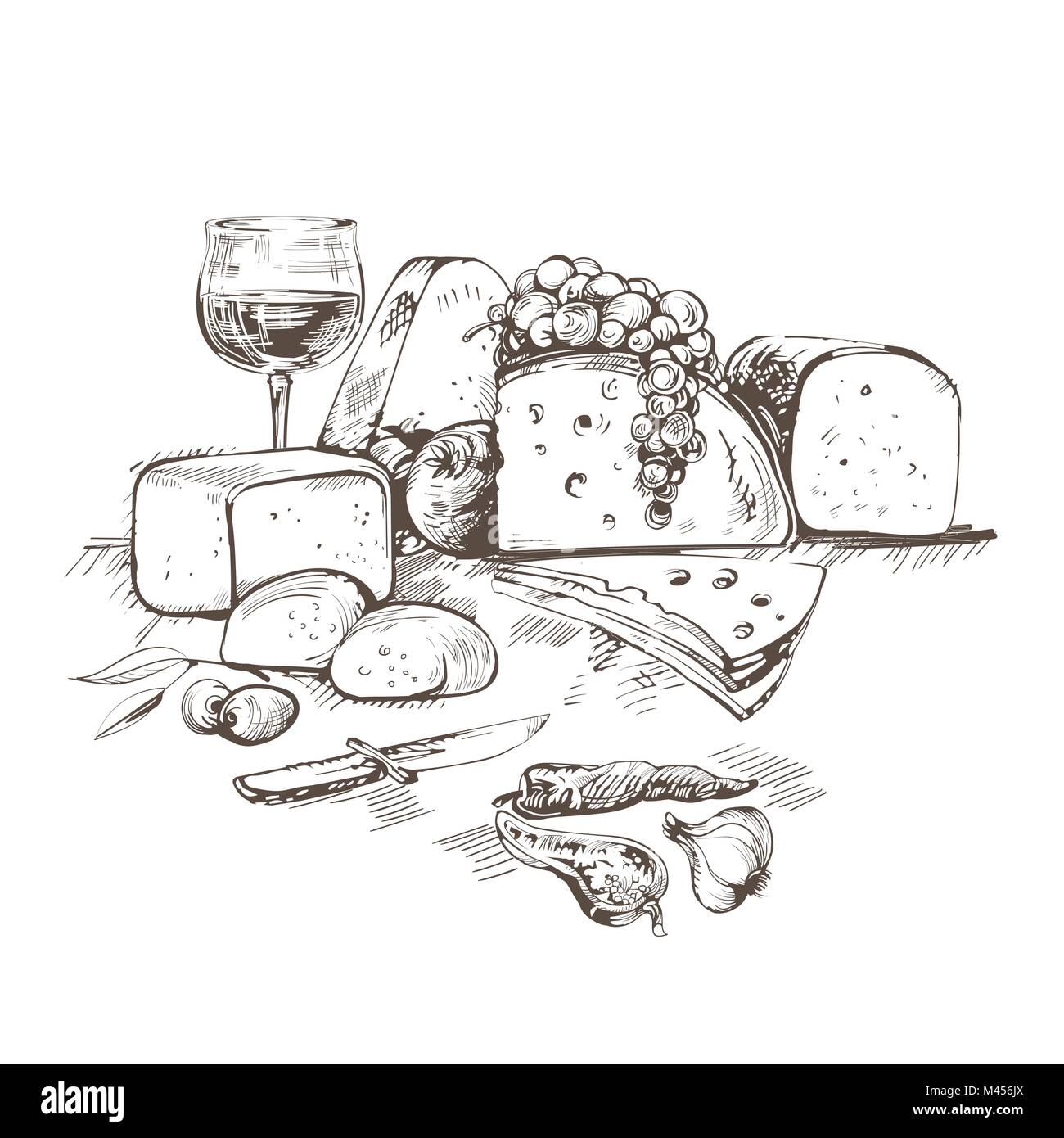 Vecteur conceptuel créatif. Croquis dessinés à la main, gravure ...