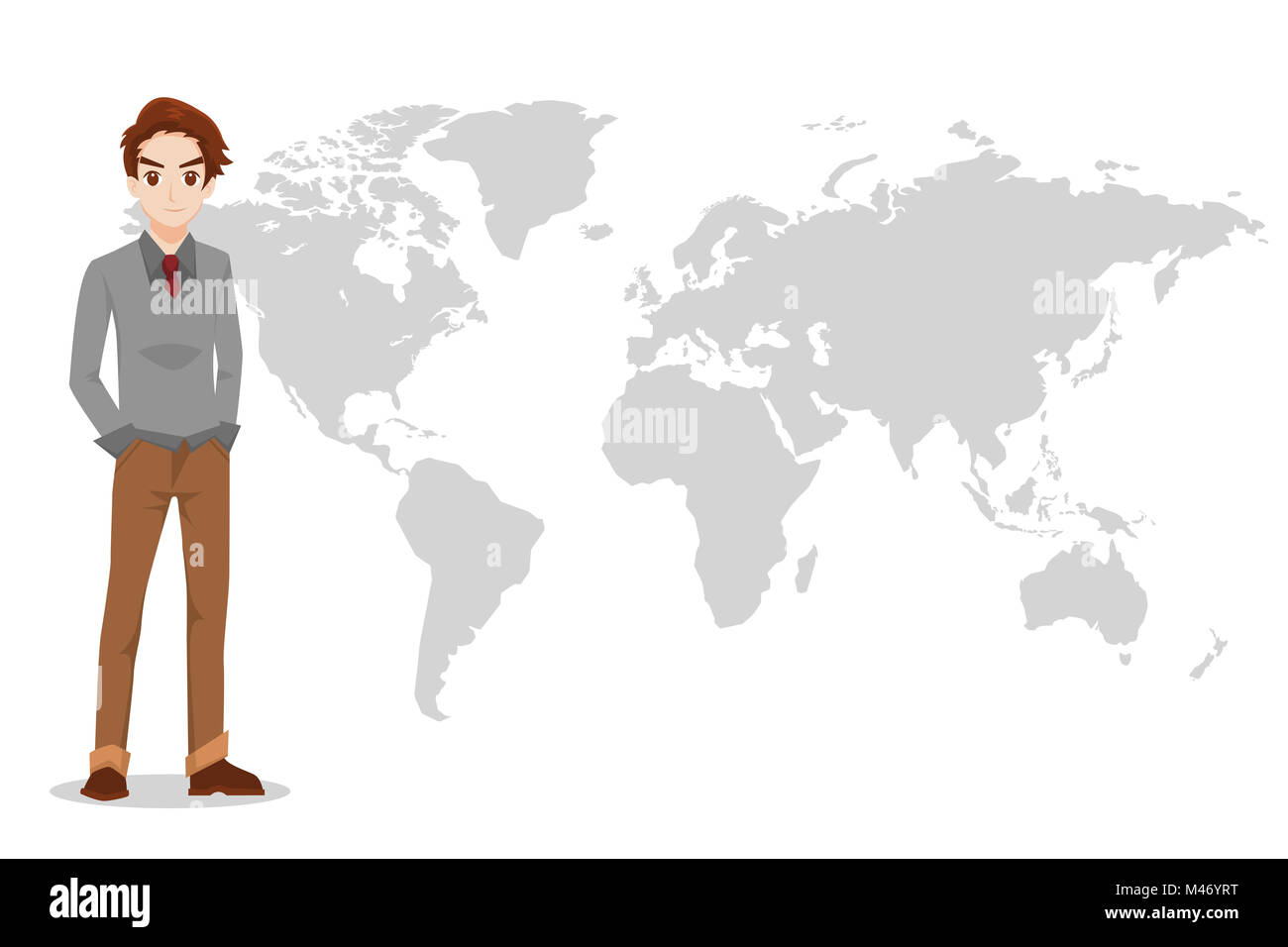 Beau jeune homme intelligent character design permanent en vue de l ...