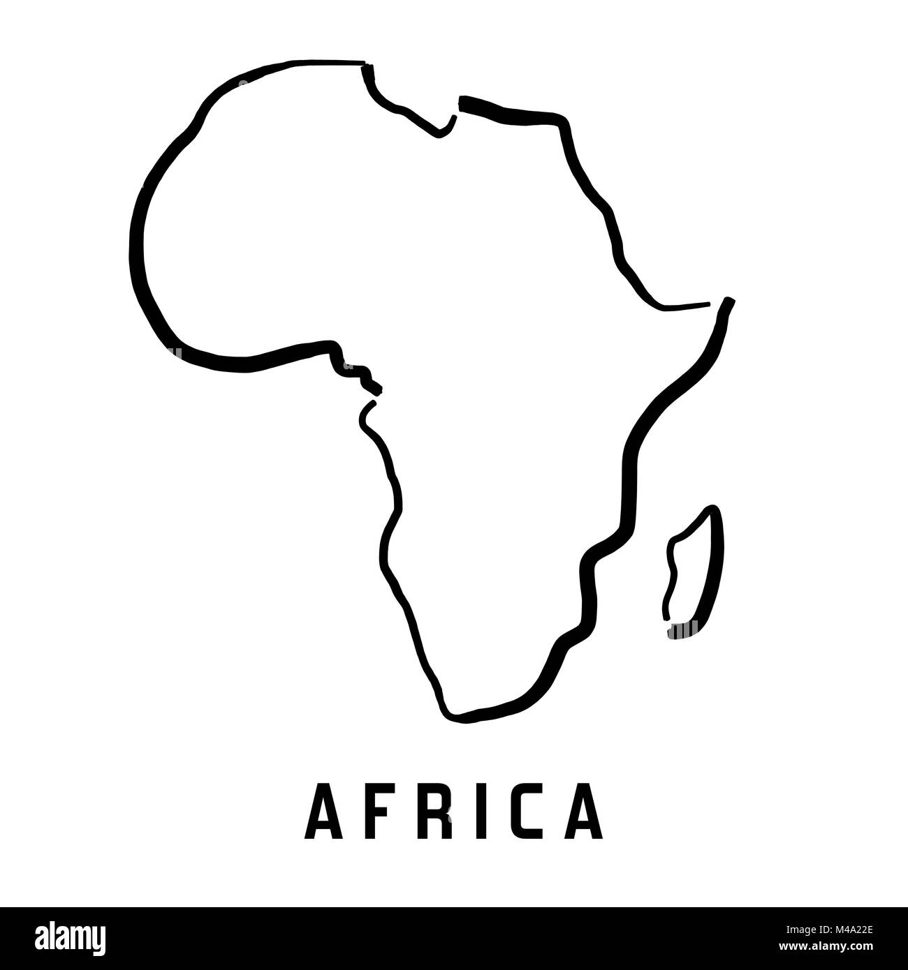 Simple Plan Carte Afrique - continent lisse forme simplifiée du vecteur ...