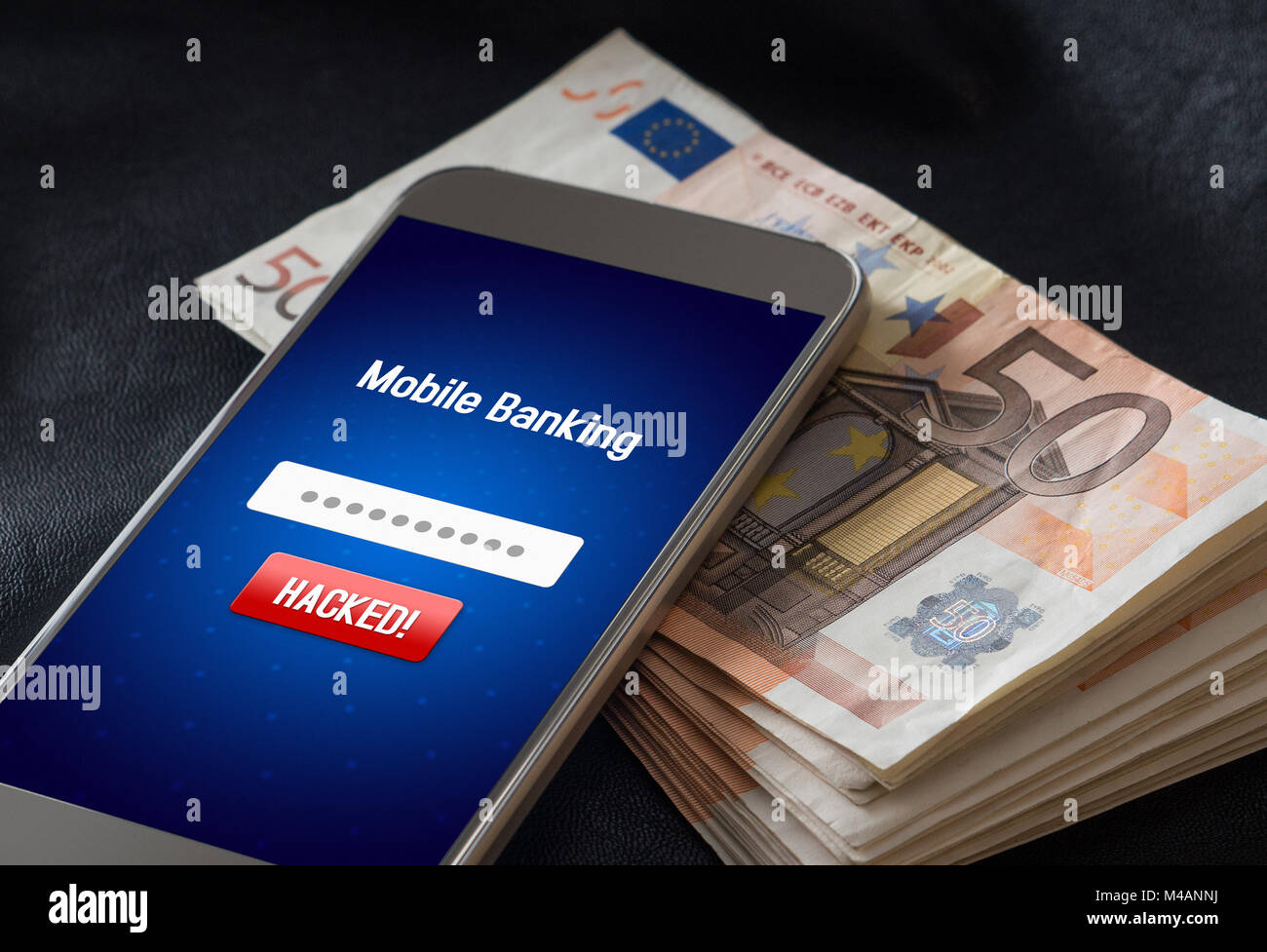 Hack mobile banking et la cyber-sécurité concept. Hacker et criminelle ...