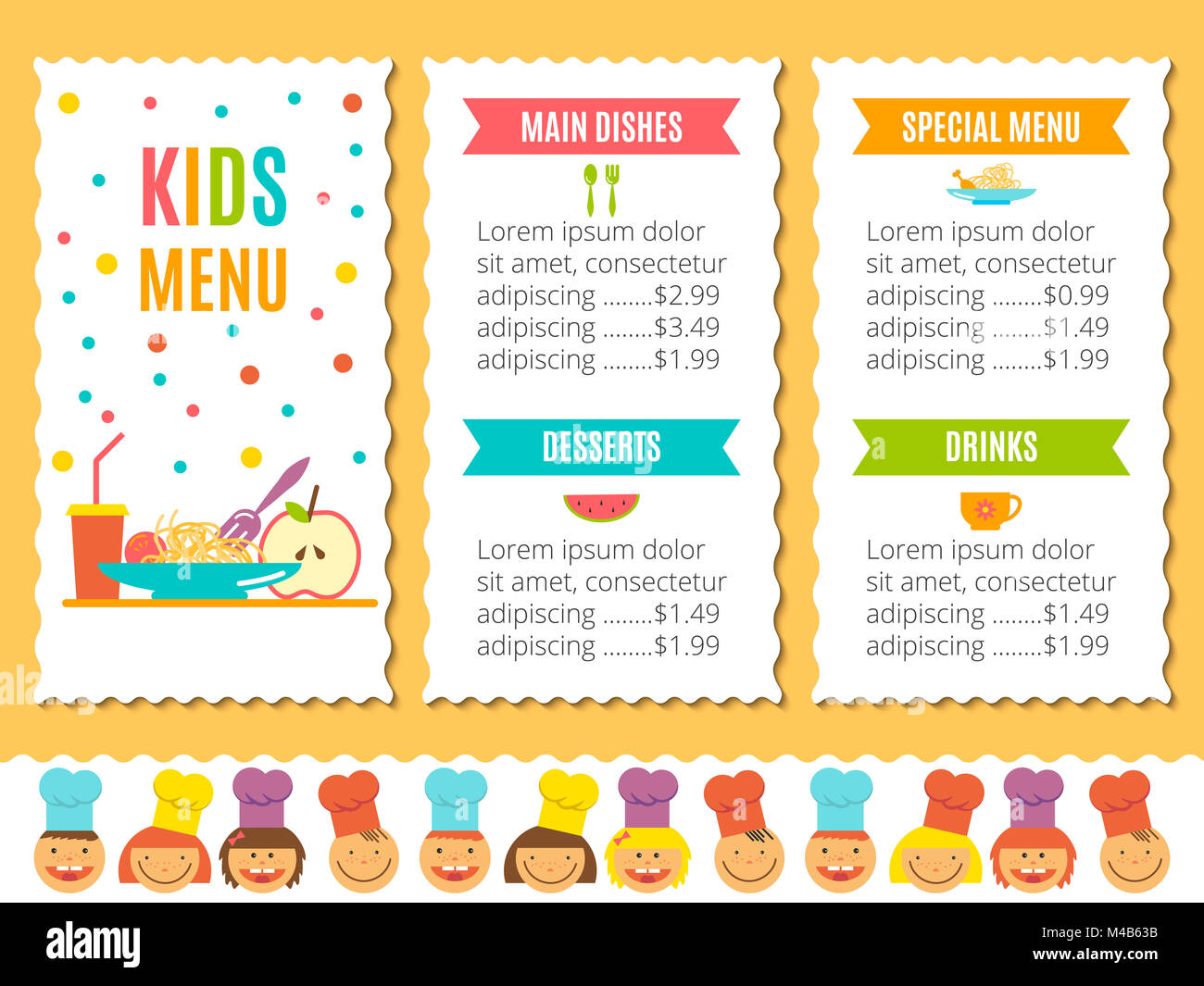 Modele de menu pour enfants Banque de photographies et d’images à haute ...