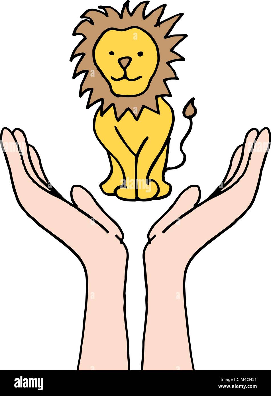 Une image d'un lion protéger les espèces menacées Image Vectorielle ...