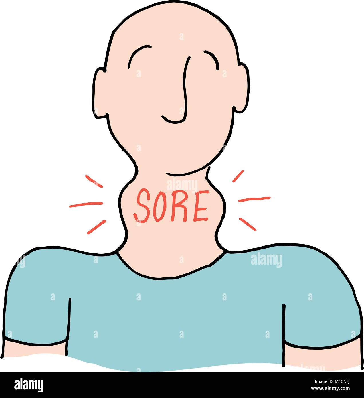 Mal de gorge homme Banque d'images vectorielles - Alamy