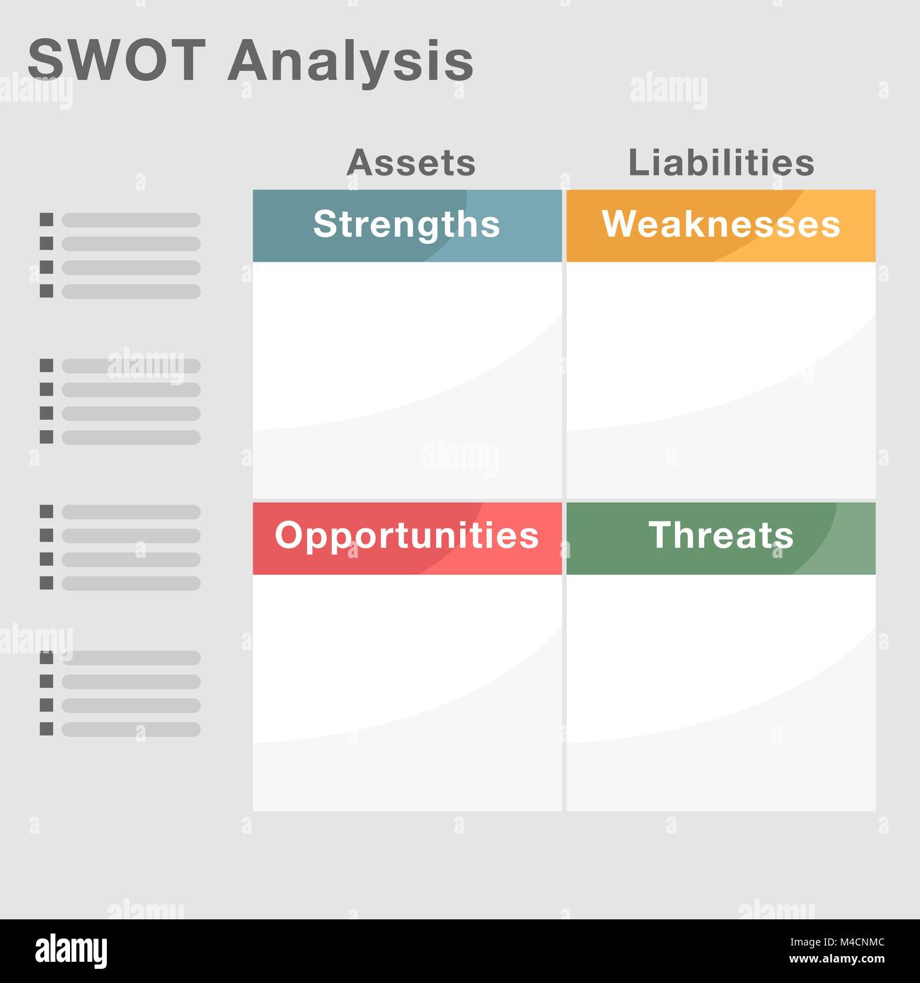 Une image d'un tableau analyse SWOT graphique Image Vectorielle Stock ...