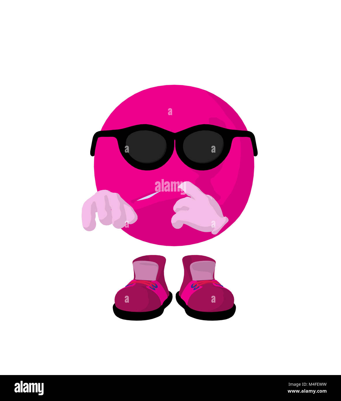 Rose mignon émoticône illustration d'art sur un fond blanc Photo Stock ...