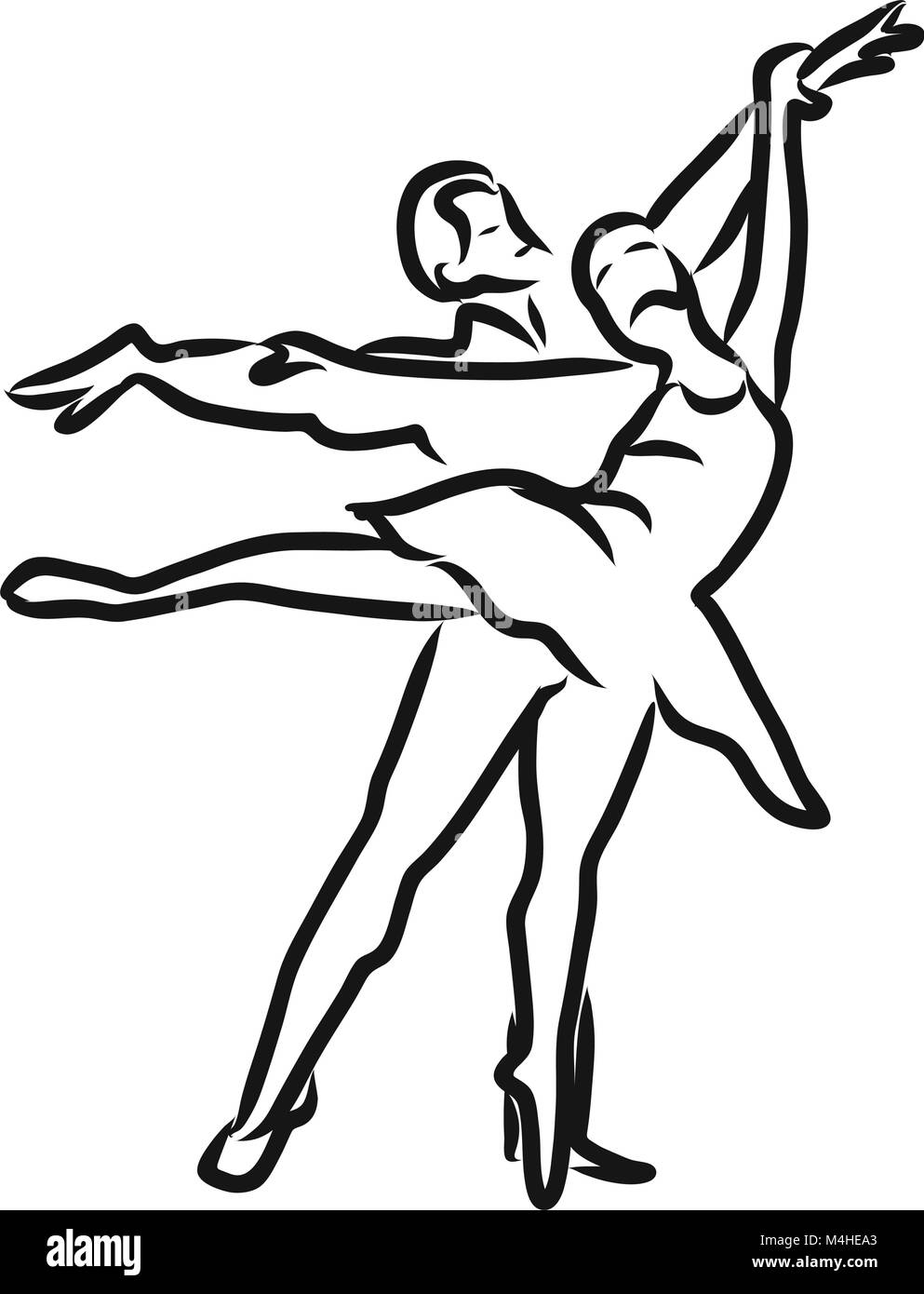 Ballet couple illustration silhouette Banque de photographies et d ...