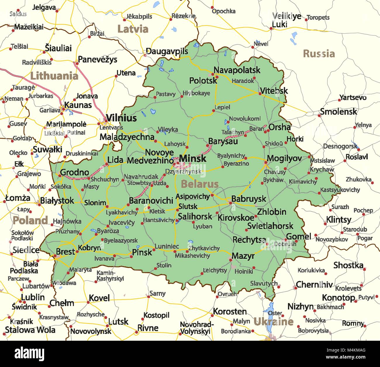 Carte de la biélorussie Banque de photographies et d’images à haute ...