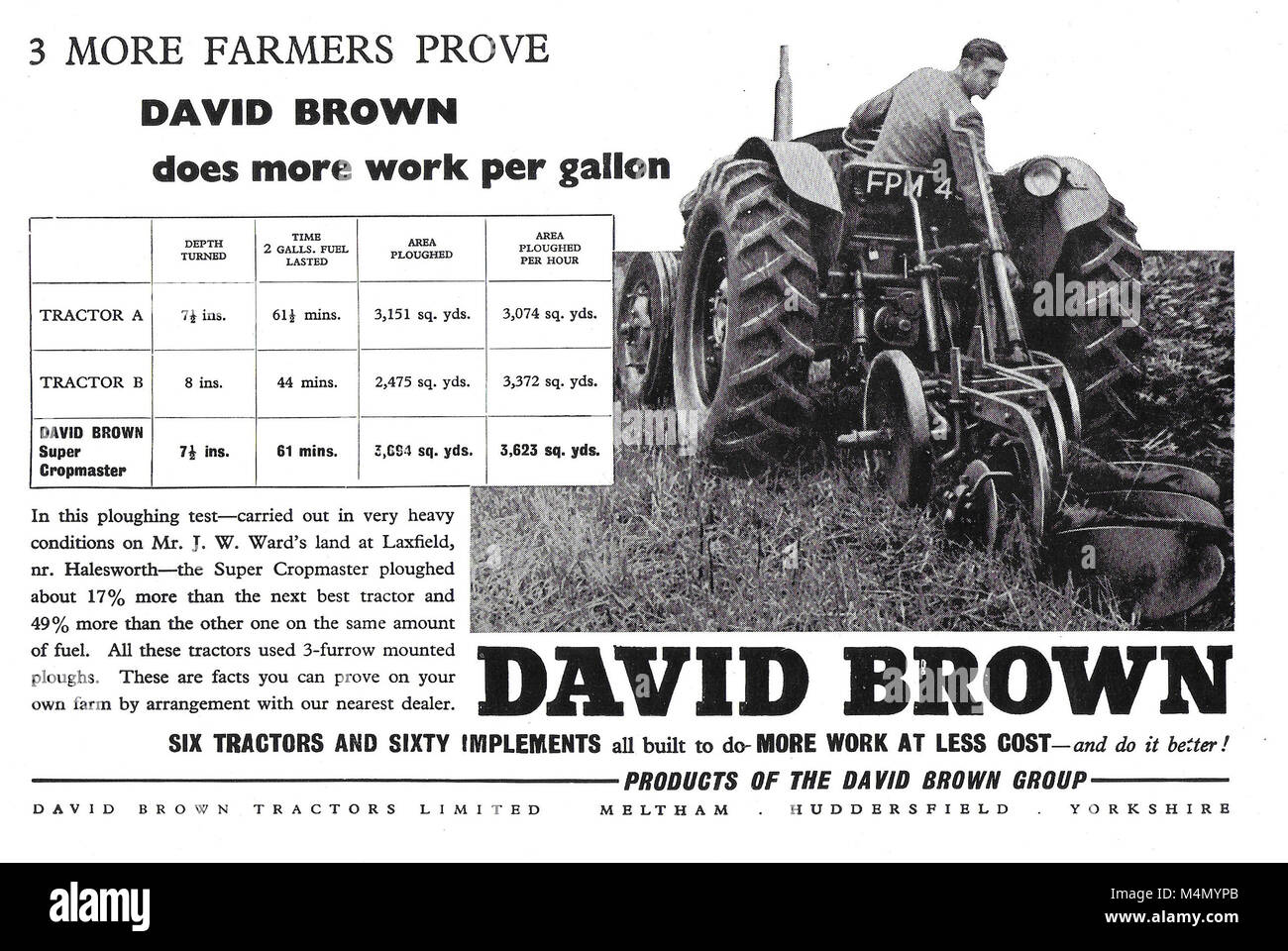 Old vintage david brown tractor Banque d'images détourées - Alamy