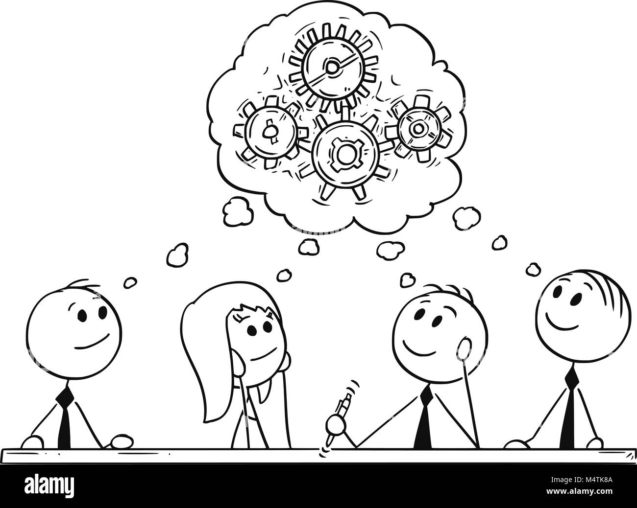 Caricature de l'équipe commerciale et de réflexion Réunion Image ...