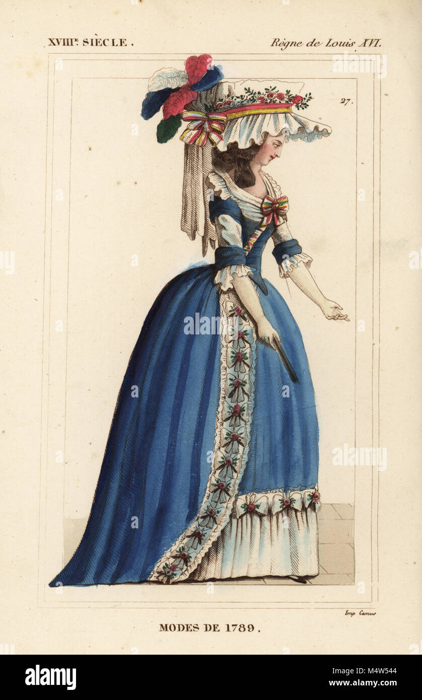 La mode féminine française de 1789 : robe a la Turque et chapeau ...