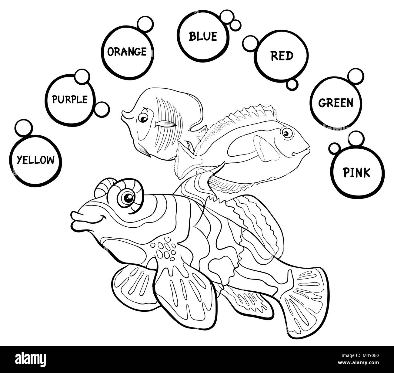 Les couleurs de base pour l'éducation à colorier Photo Stock - Alamy