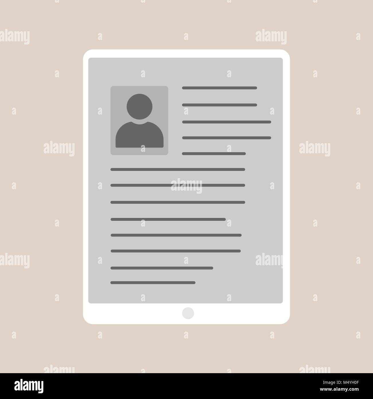 Un modèle plat, tablette ou smart phone vector moderne avec cv, cv ...