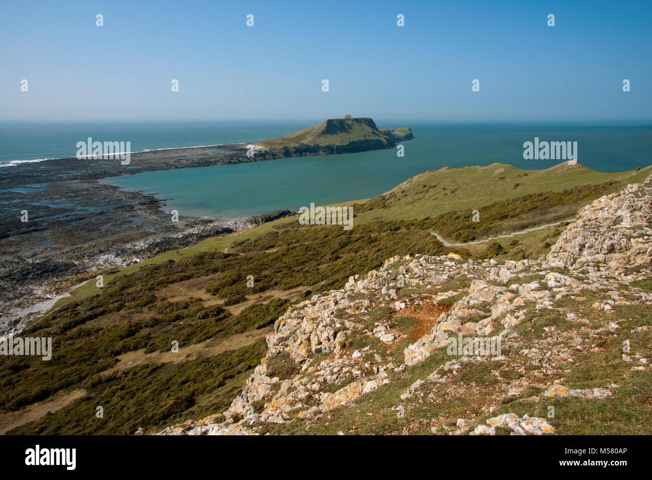 Rhossilli bay et la plage Banque de photographies et d’images à haute ...