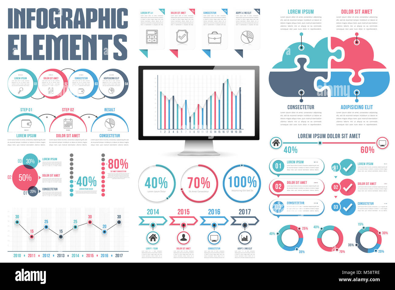 Infographie - infographie, processus de pourcentages, d'un diagramme et ...