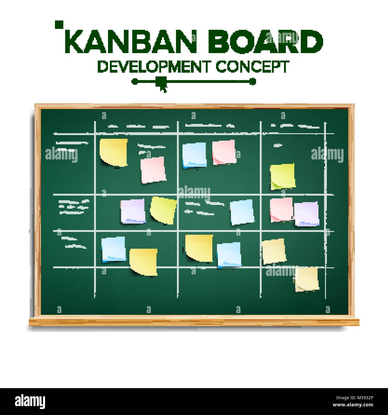 Tableau des tâches Scrum vecteur. Scrum pendaison Tableau des tâches ...