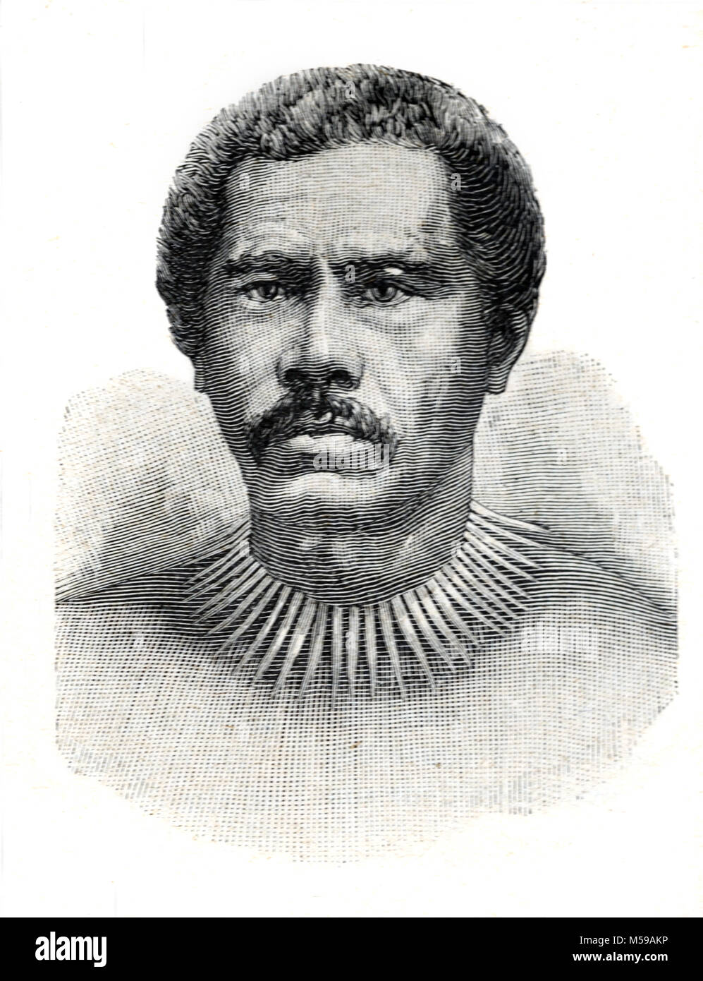 Portrait du Roi, souverain ou chef de tribu Susuga Malietoa Laupepa (b ...