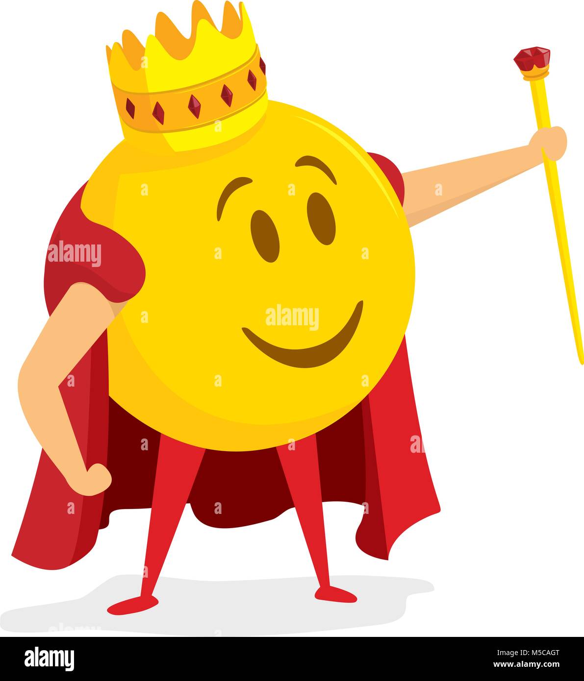 Cartoon illustration de l'emoji sourire roi avec couronne Image ...