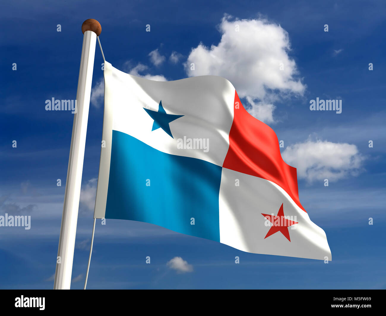 Drapeau national du panama agitant Banque de photographies et d’images ...