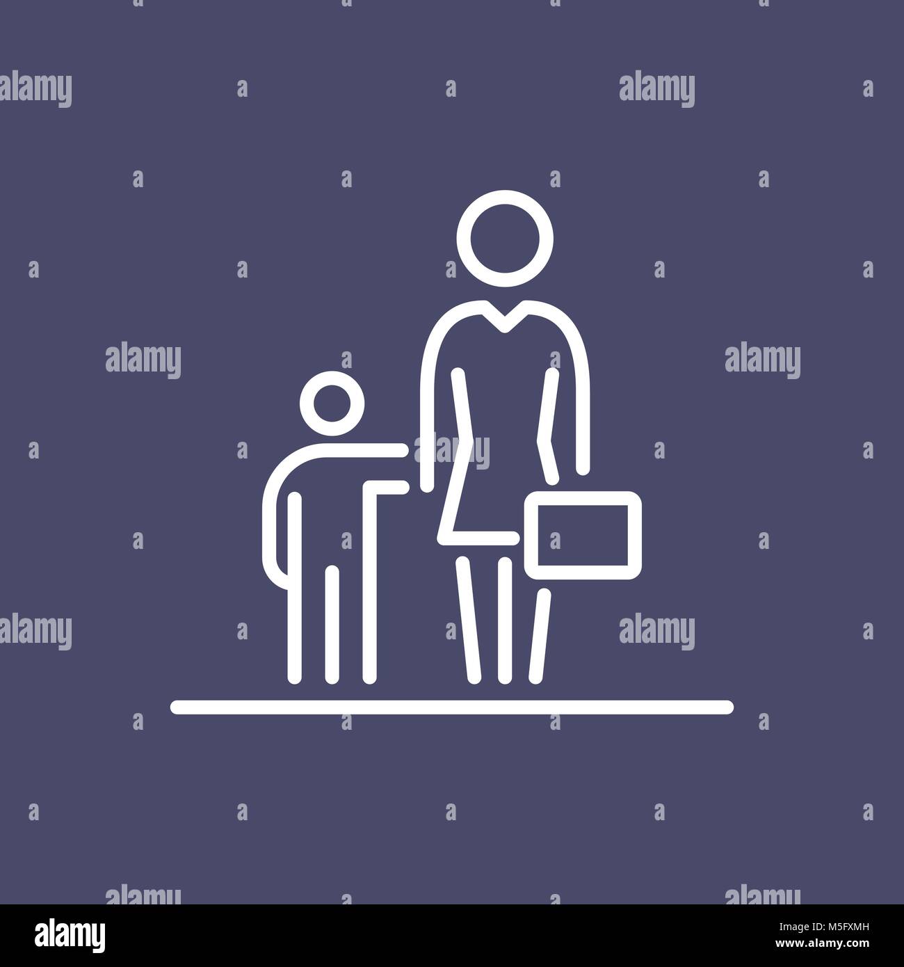 Symbole de la marche adulte et enfant Banque d'images vectorielles - Alamy