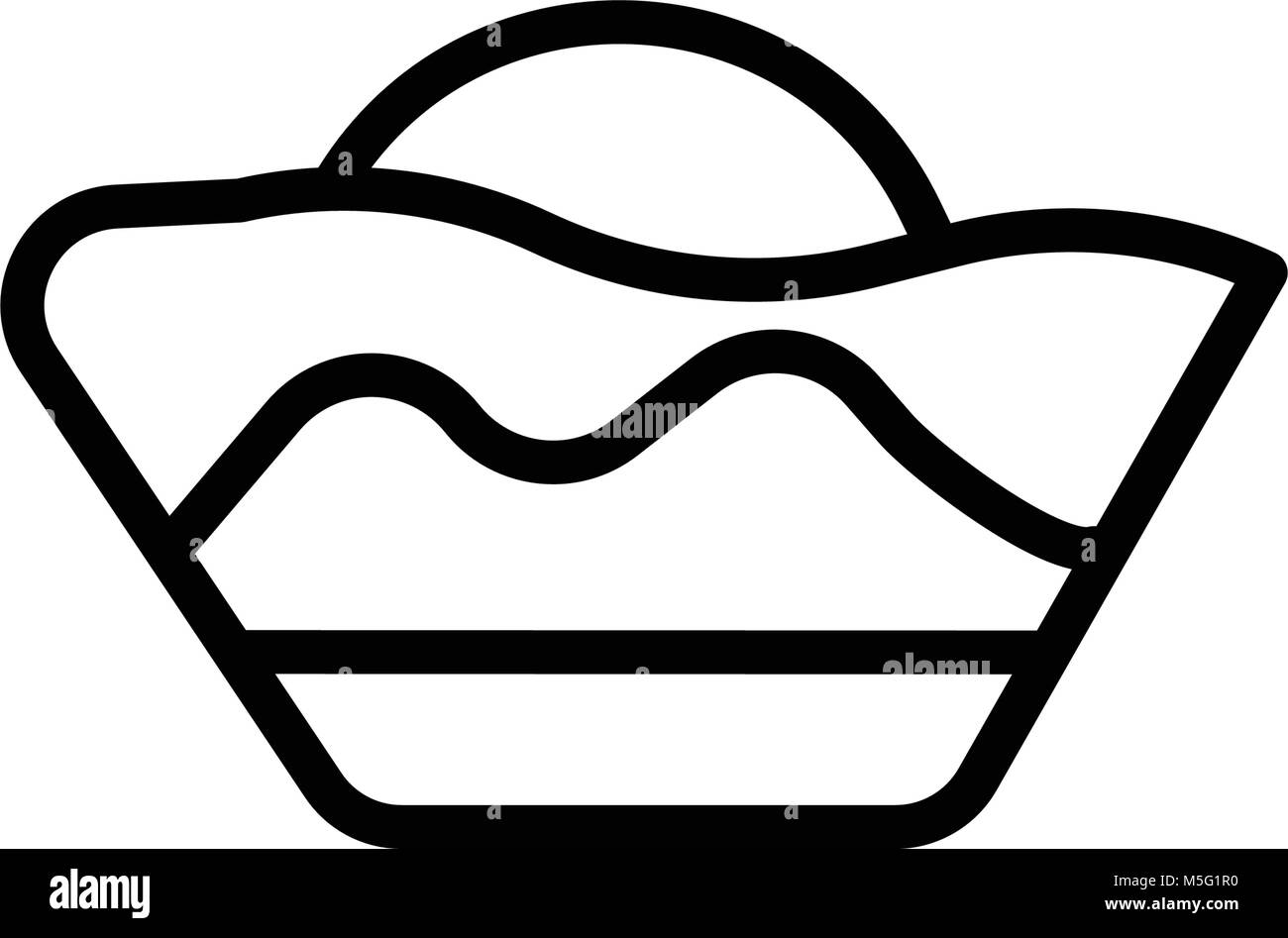 L'icône de la ligne du godet. Contours et rempli, signe du vecteur et ...