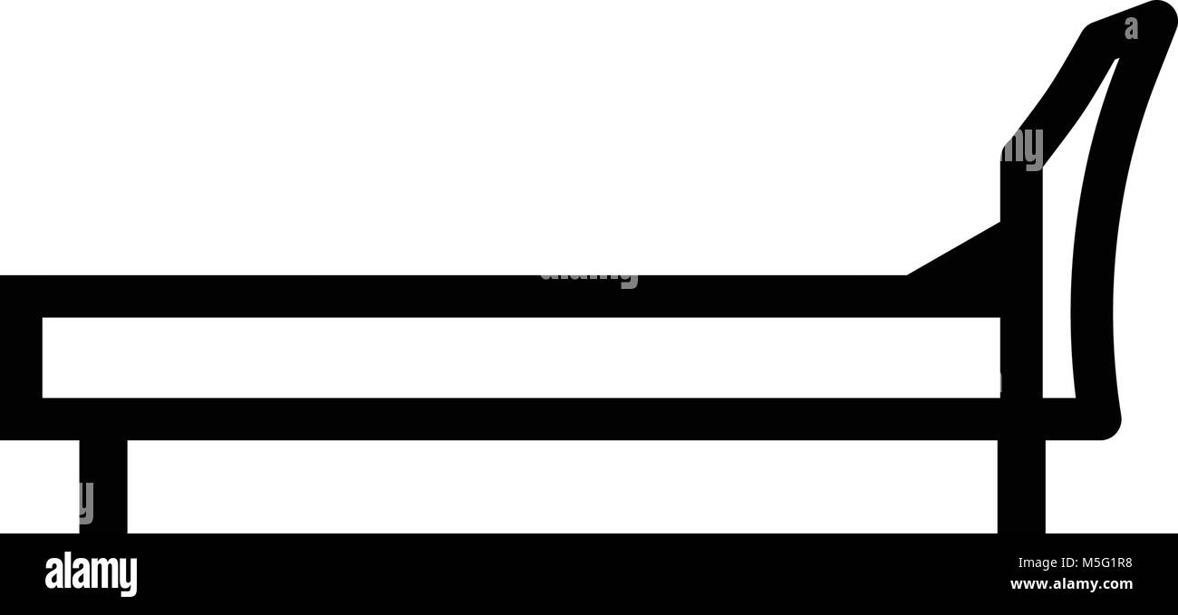 Symbole de lit, Contour et rempli signe vecteur linéaire, et plein de ...