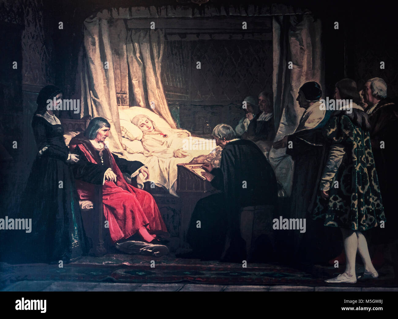 La Reine Isabelle le catholique dictant son testament. Isabelle I, 1451 ...