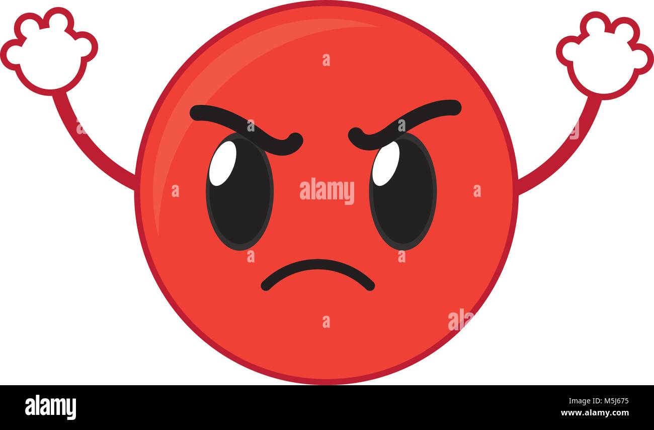 Angry Face Emoji Banque d'images vectorielles - Alamy