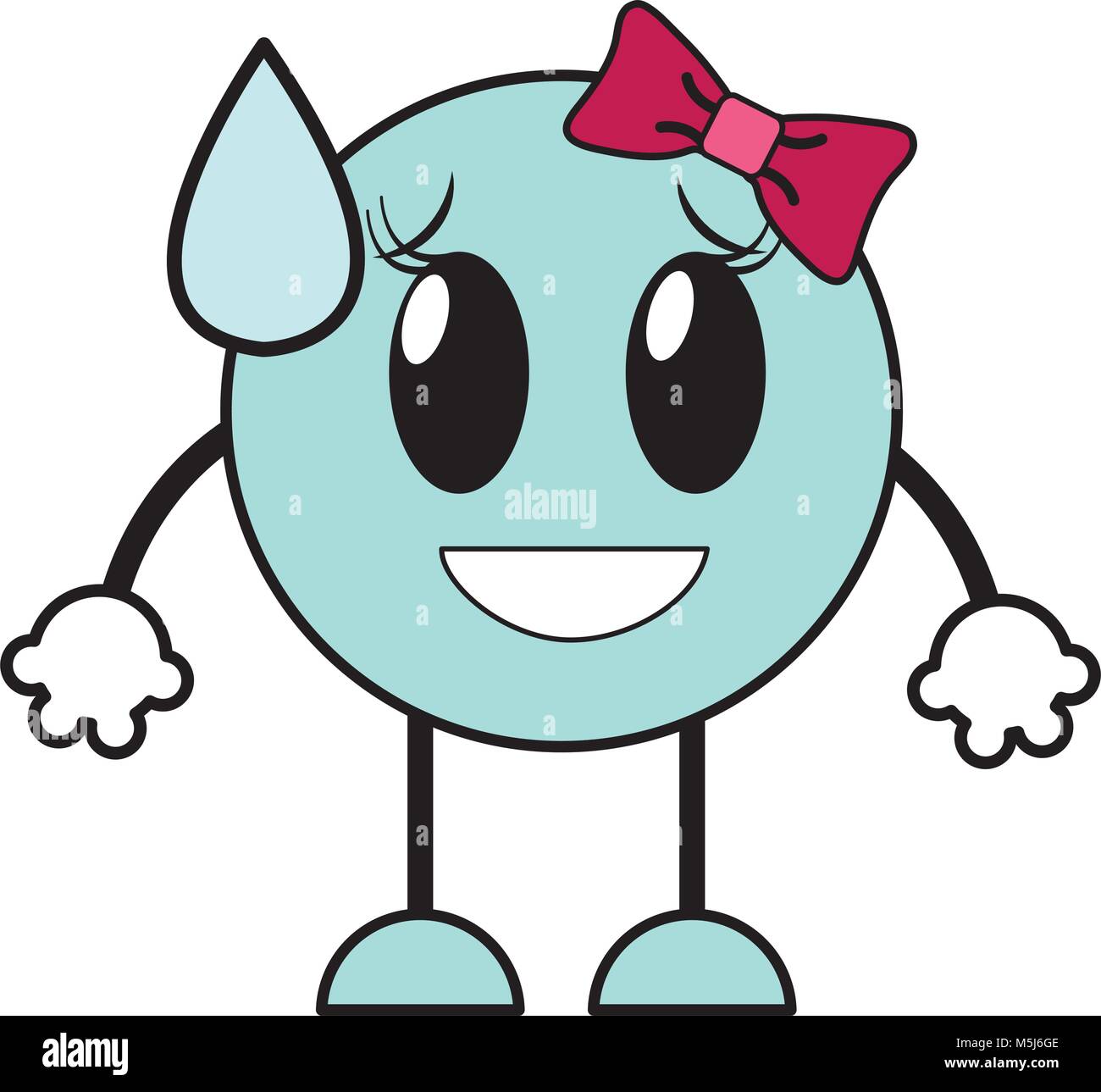 La couleur de ligne honte rire emoji femelle expression avec les bras ...