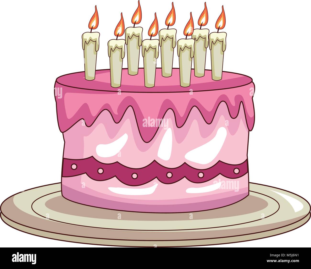 Gâteau d'anniversaire cartoon Image Vectorielle Stock - Alamy