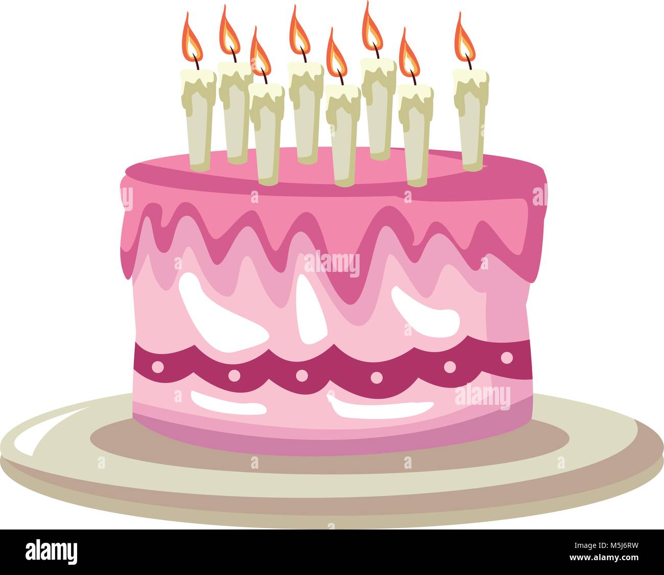 Gâteau d'anniversaire cartoon Image Vectorielle Stock - Alamy
