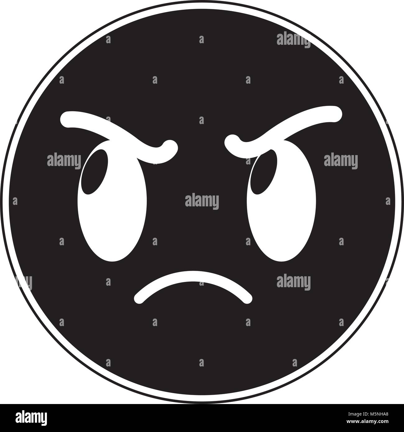 Visage en colère silhouette expression emoji geste Image Vectorielle ...