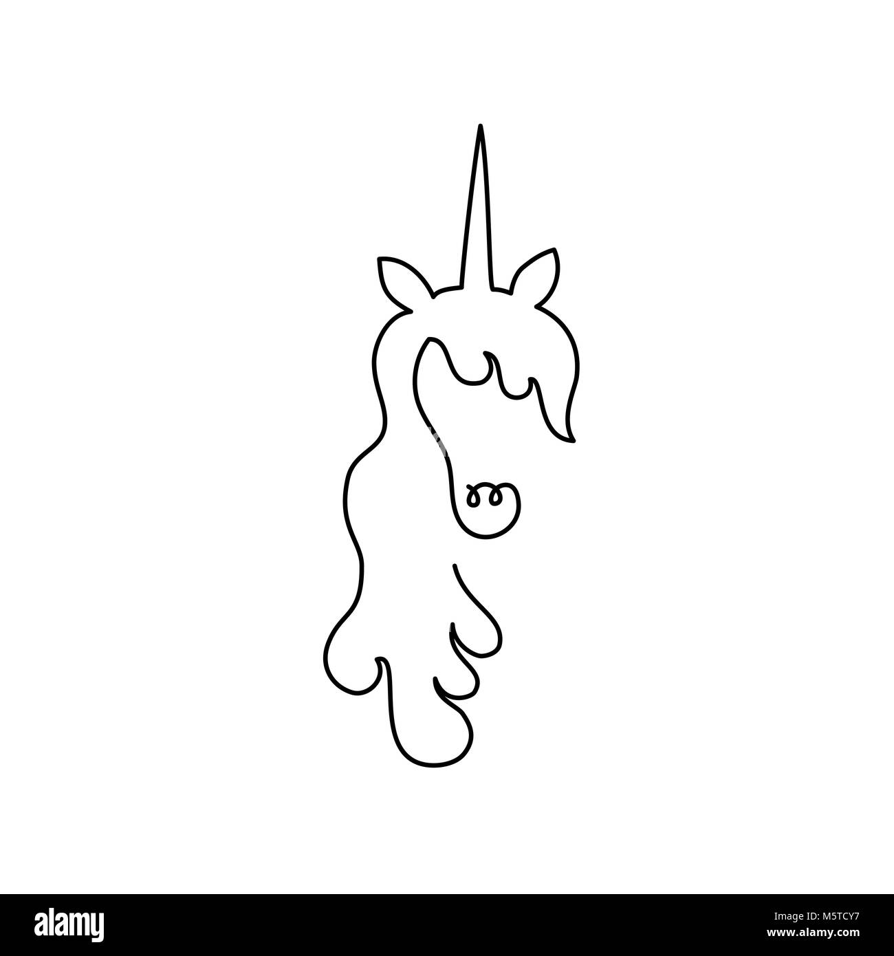 Tête de licorne Banque d'images noir et blanc - Alamy