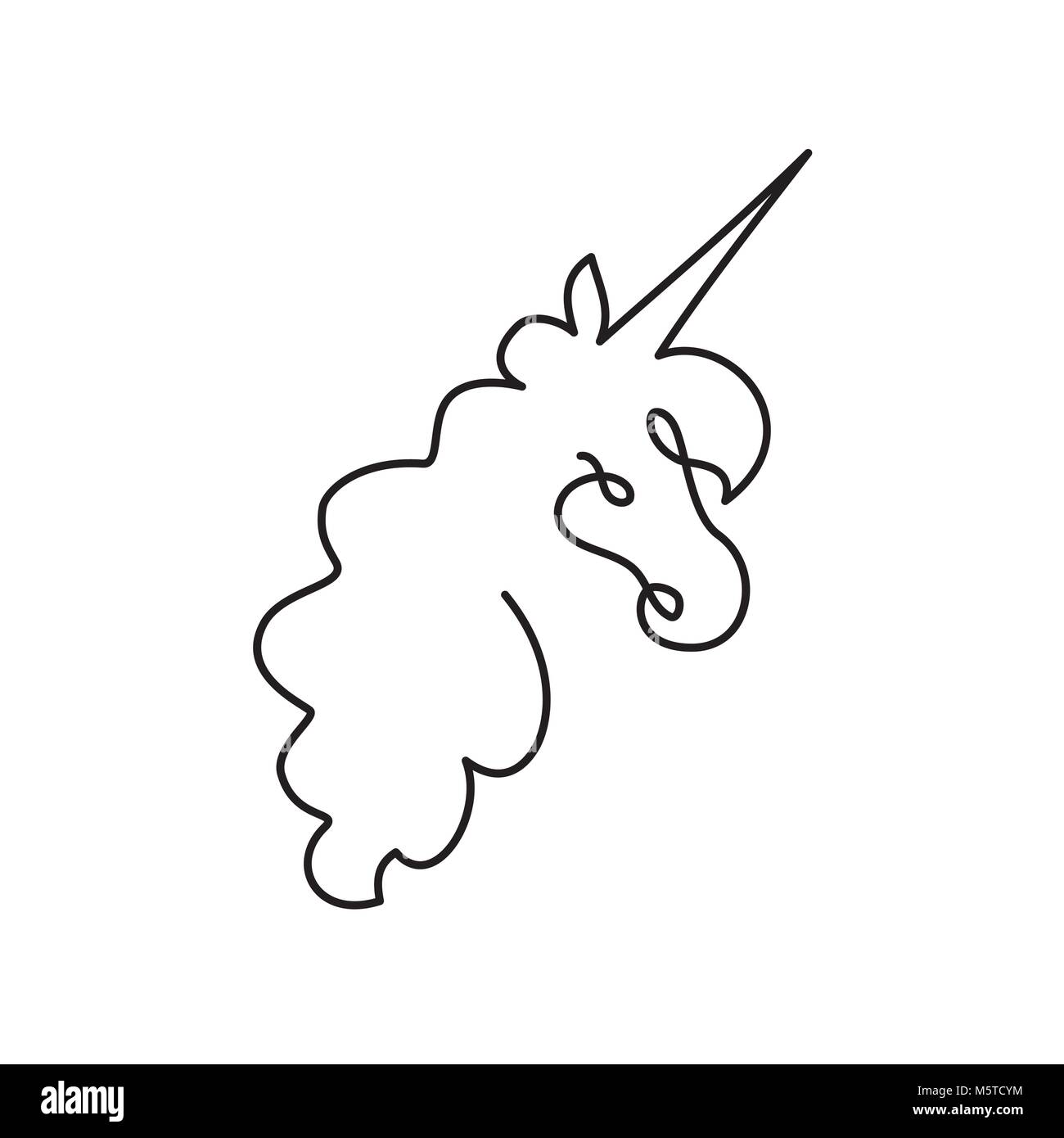 Tête de licorne Banque d'images noir et blanc - Alamy