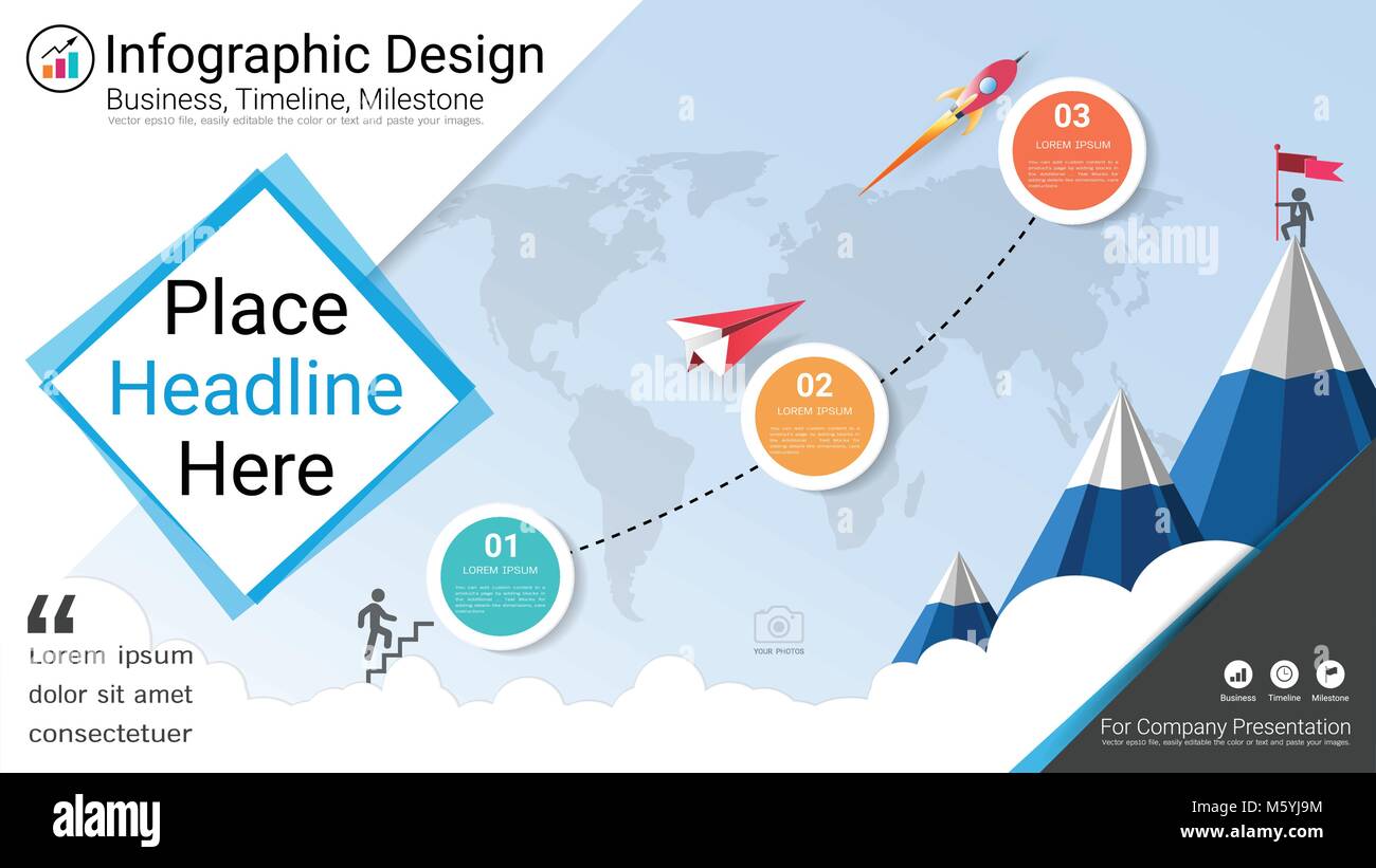 Chronologie d'étape de la conception infographique, carte routière ou ... Chronologie d'étape de la conception infographique, carte routière ou ...