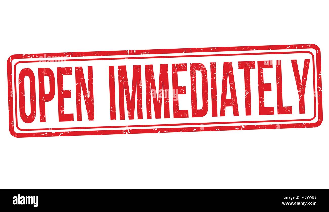 Ouvrir immédiatement grunge tampons sur fond blanc, vector illustration ...