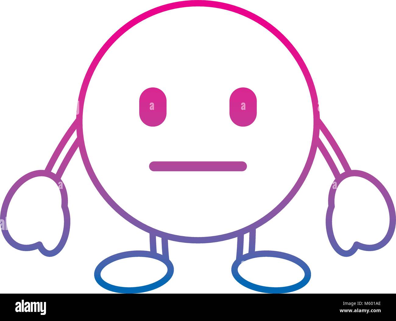 Dessin animé emoticon caractère sans voix face Image Vectorielle Stock ...