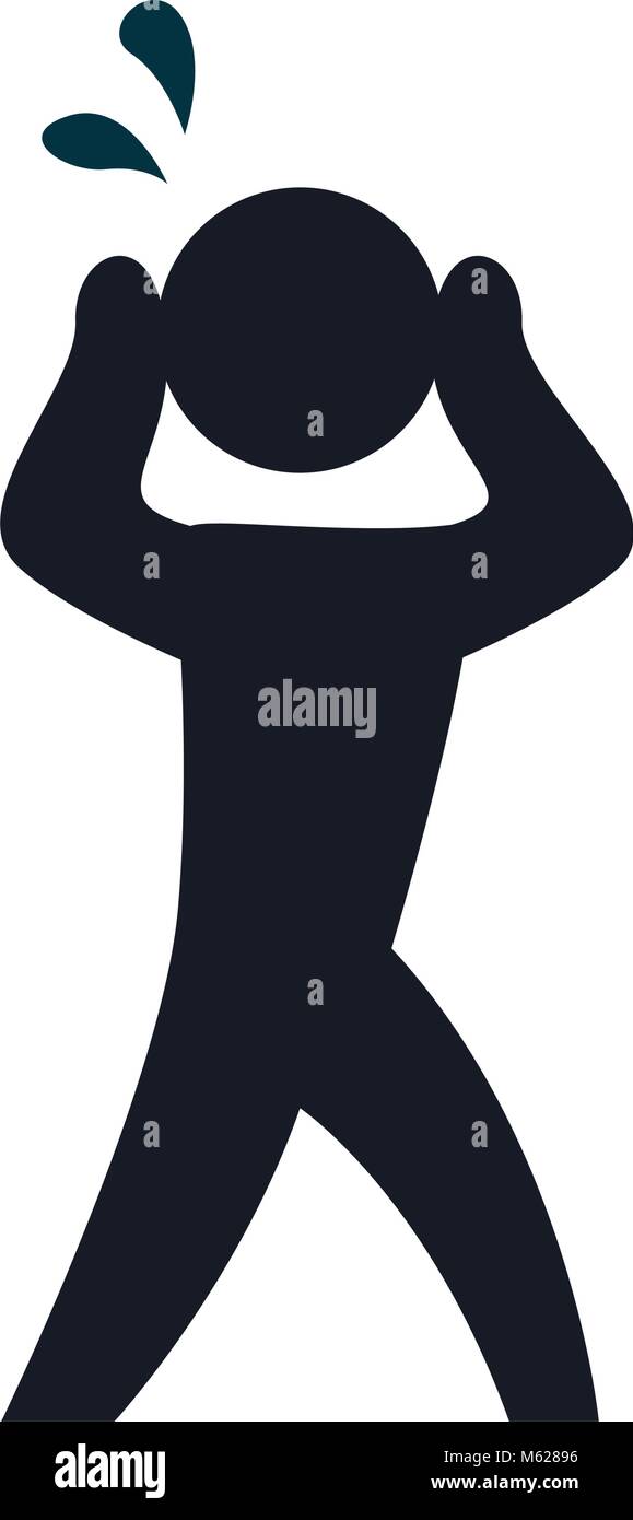 L'homme inquiet icône pictogramme vector illustration graphic design ...