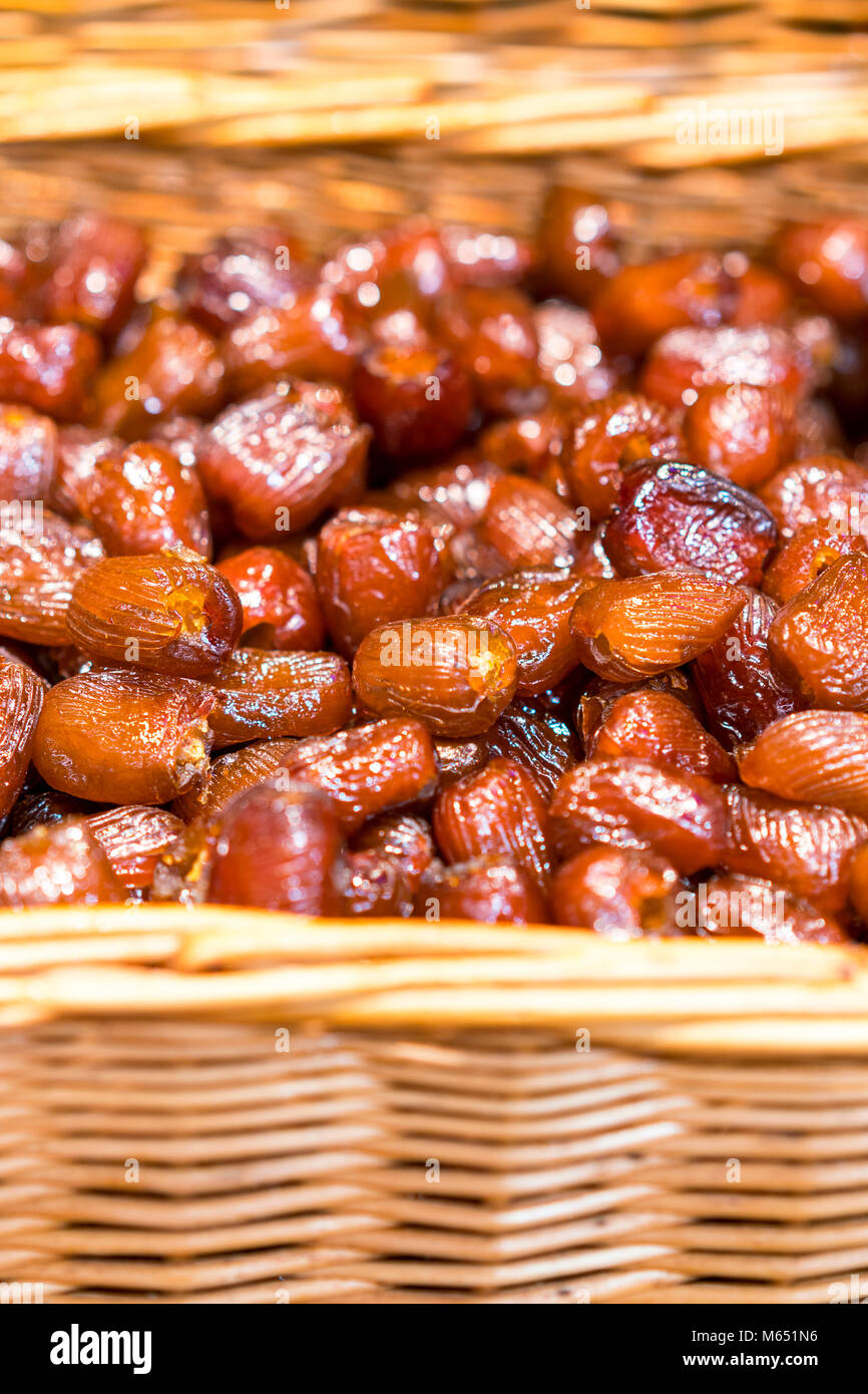 Dattes séchées en toile de fond. Alimentation saine Photo Stock - Alamy