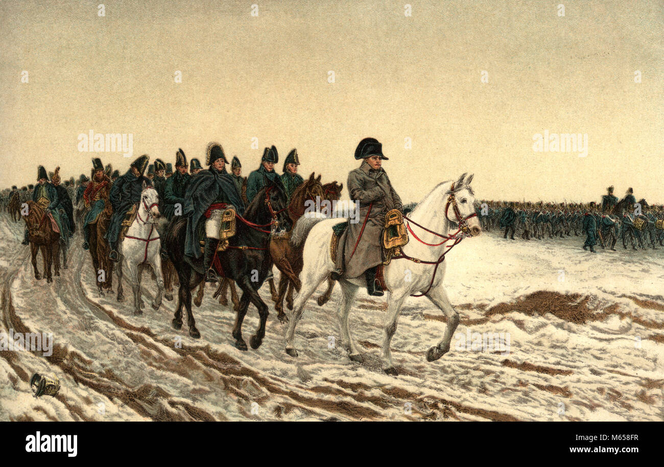 1814 PEINTURE DE MEISSONIER MONTRANT NAPOLÉON ET NOS TROUPES RETOUR DE ...