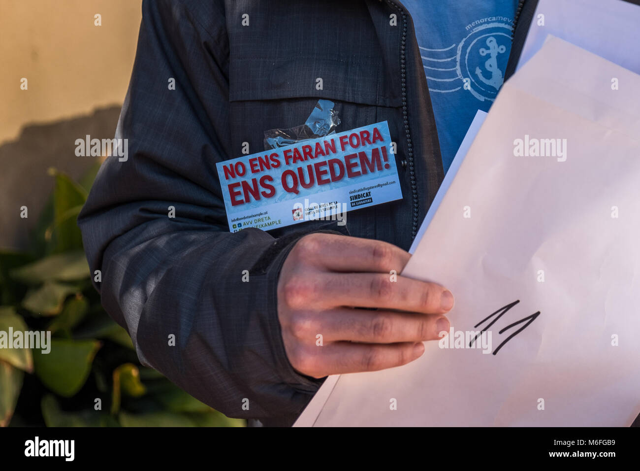 Barcelone, Catalogne, Espagne. 3e Mar, 2018. Un contributeur de l'Union ...