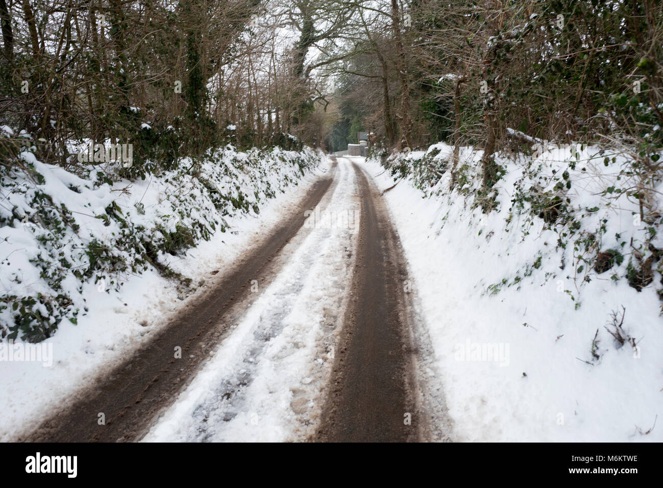 Chemin de campagne dans la neige Banque de photographies et d’images à ...