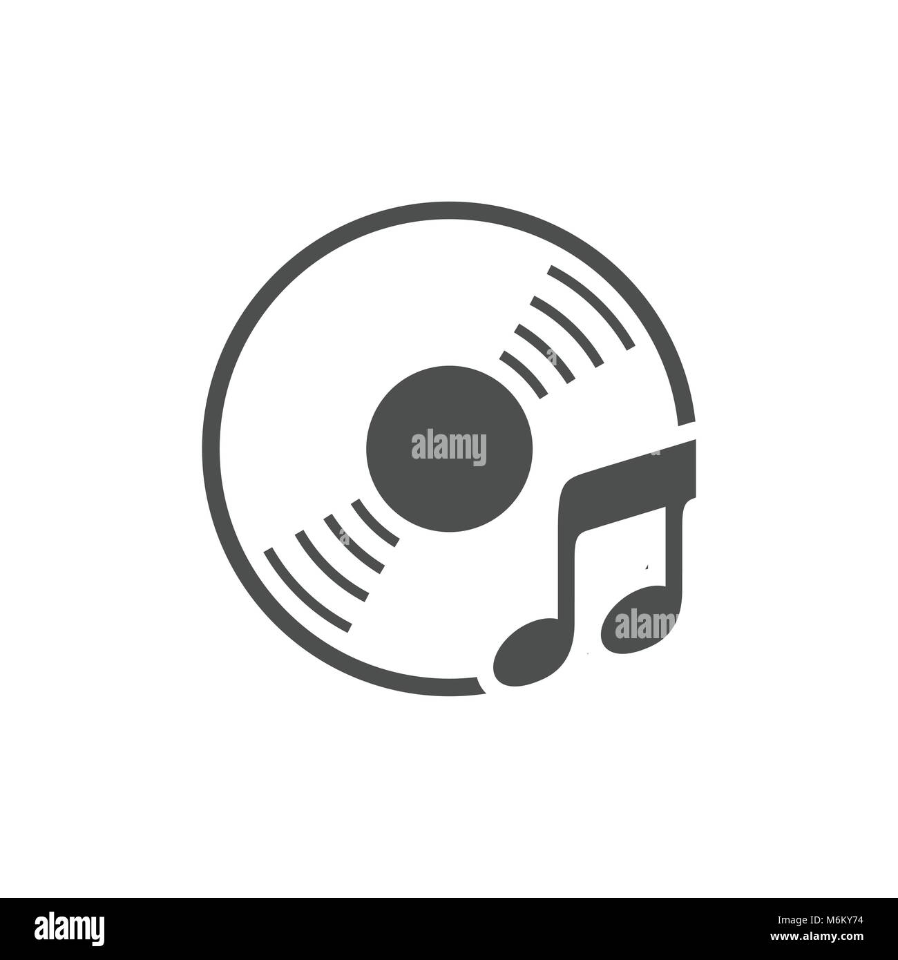 Une musique de CD simple blanc Icône Symbole Vecteur Conception Logo ...