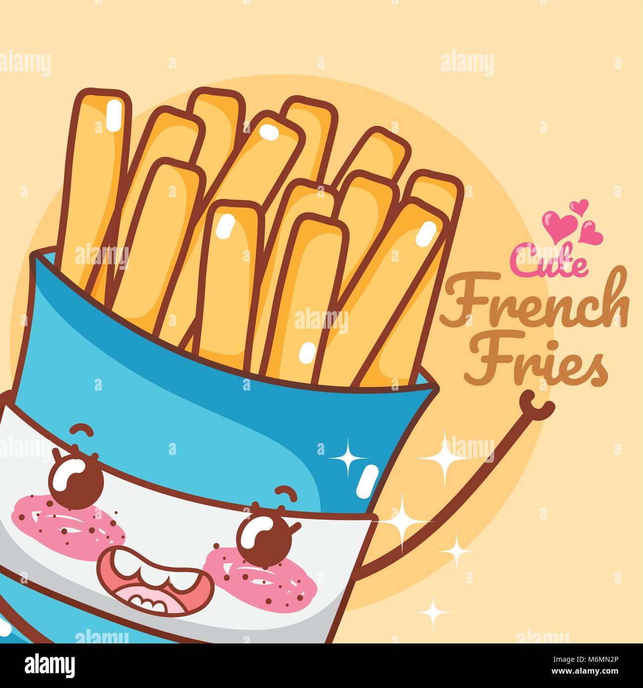 Cute kawaii frites cartoon vector illustration graphic design Image ...