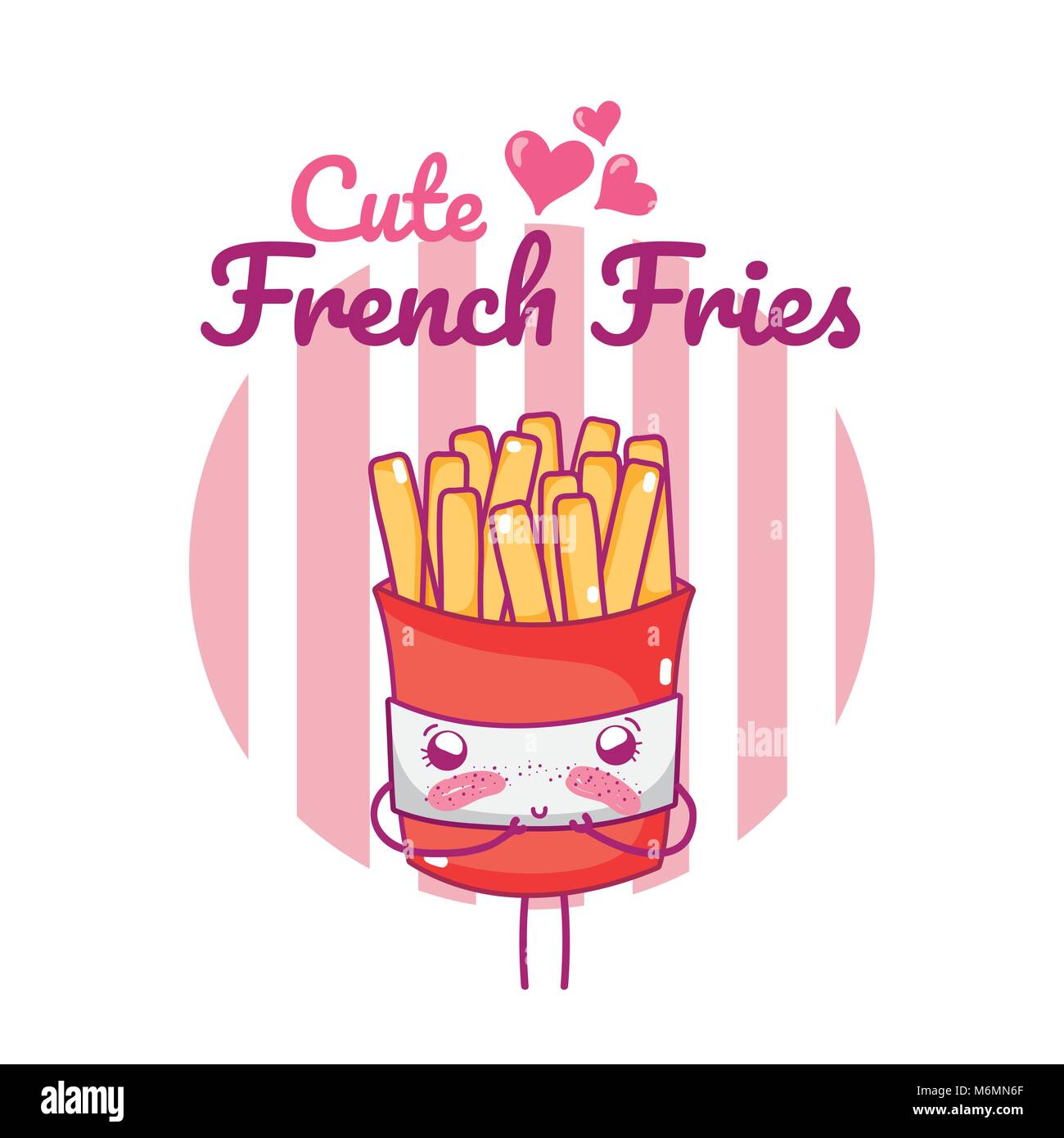 Cute kawaii frites cartoon vector illustration graphic design Image ...
