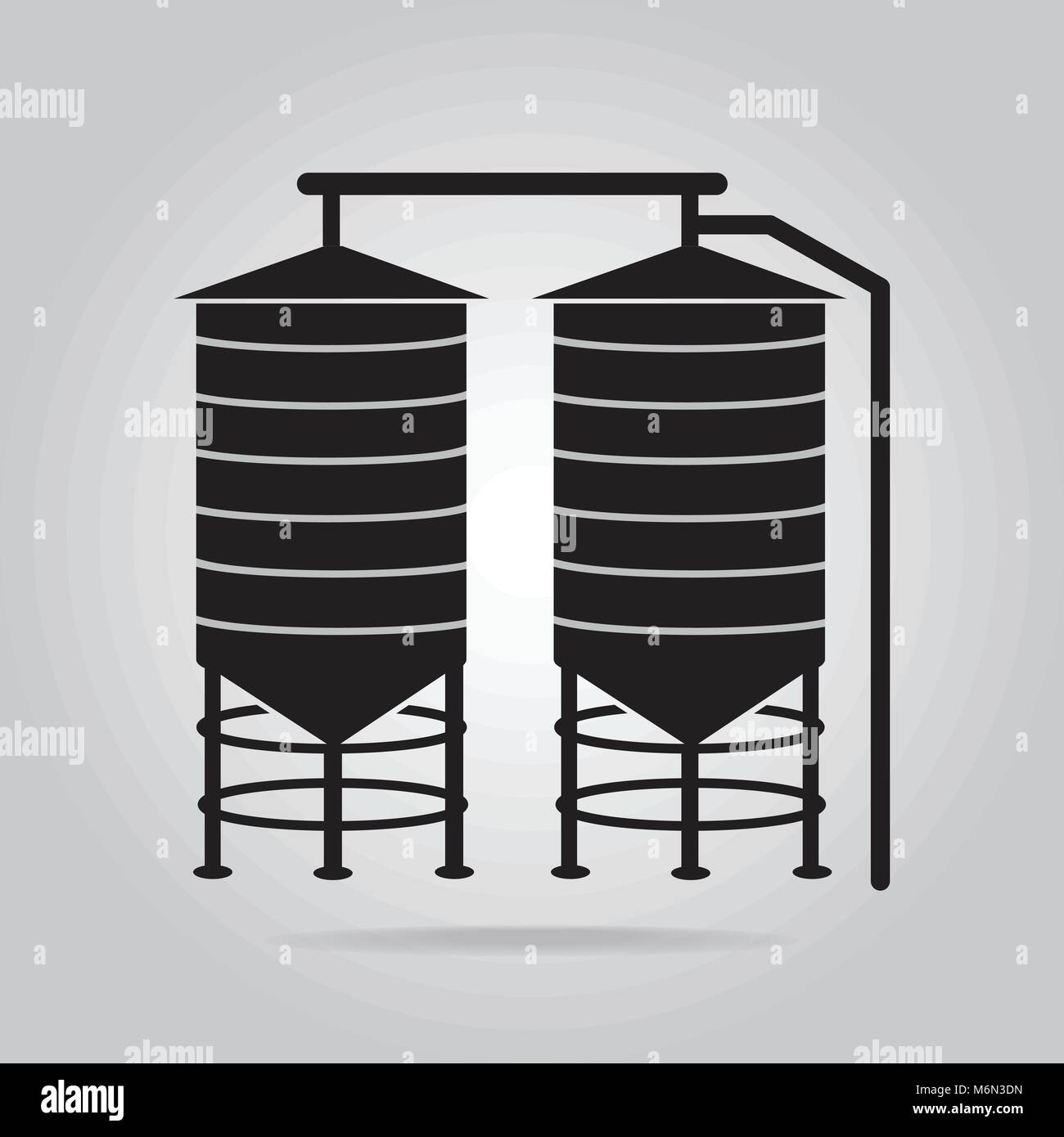 L'icône de silo agricole , ferme ou usine sign vector illustration ...